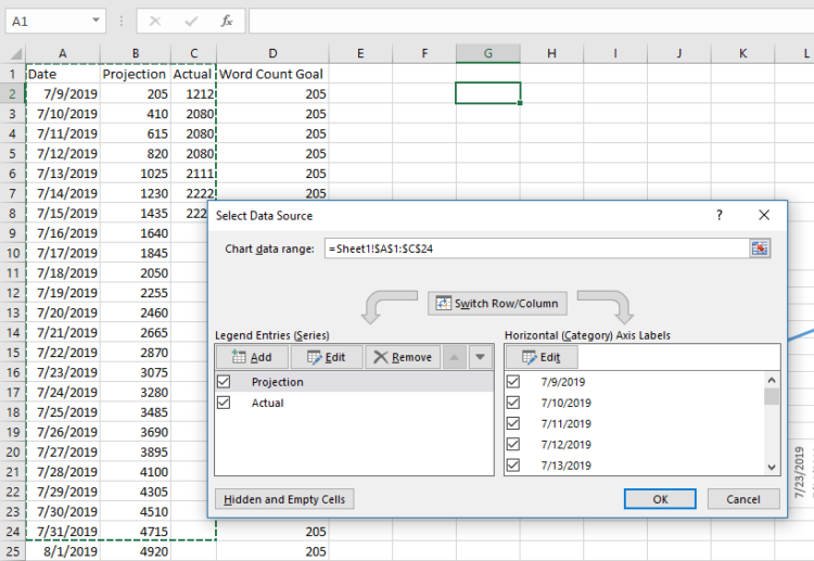 Setting up Excel to track your writing project and make your deadlines ...